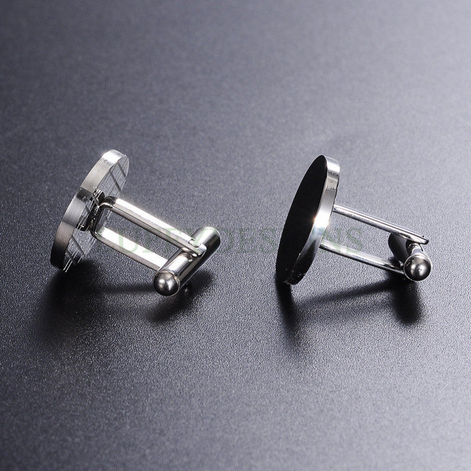 316L Stainless Steel Cufflinks round Plane 18mm French - Etsy