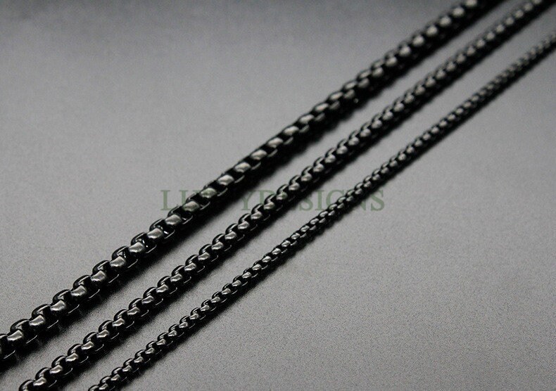 5pcs Finished Round Box Chains Square Rolo Chain Necklace - Etsy