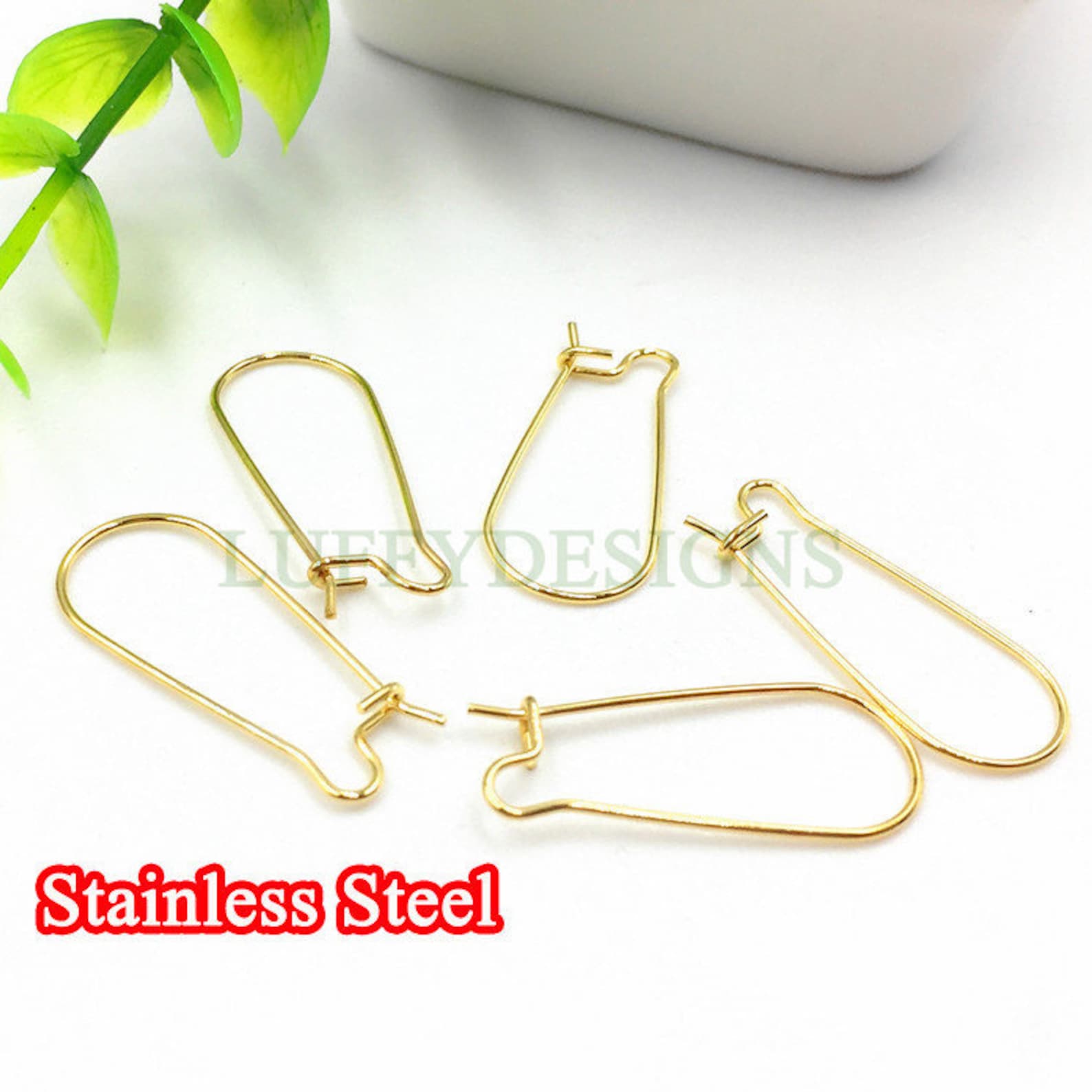 100pcs Gold Kidney Ear Hooks Kidney Ear Wires for Long Drop | Etsy