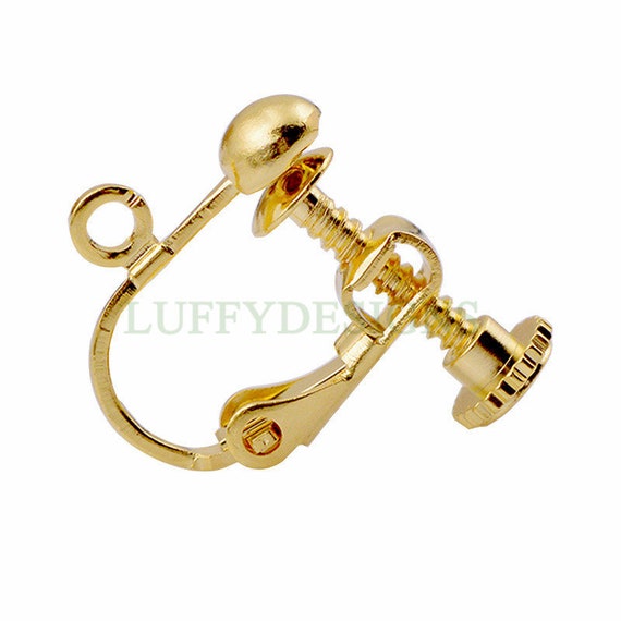 10pcs Clip-on Ear Wire Earring Clips With Loop Adjustable - Etsy