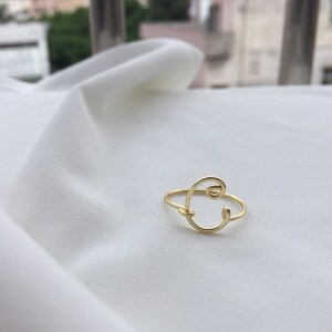 Custom Initial Ring, Gold Initial Jewelry, Silver Letter C Ring, Name ...