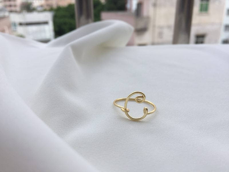 Custom Initial Ring Gold Initial Jewelry Silver Letter C | Etsy