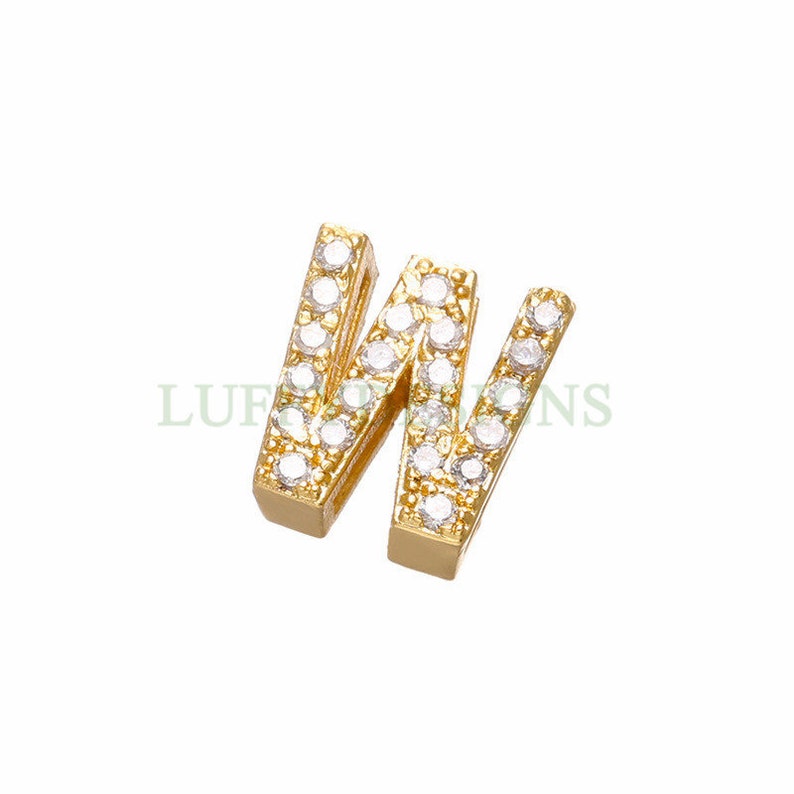 Uppercase Letter Charm Alphabet Charm Gold Letter Bead With - Etsy