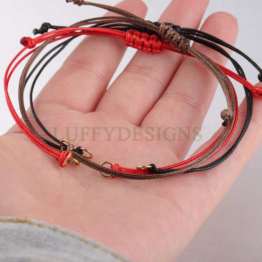 10pcs Half Finished Rope Bracelet Black /red /brown Cord | Etsy