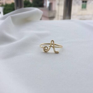 Custom Initial Ring, Gold Initial Jewelry, Silver Letter A Ring, Name ...