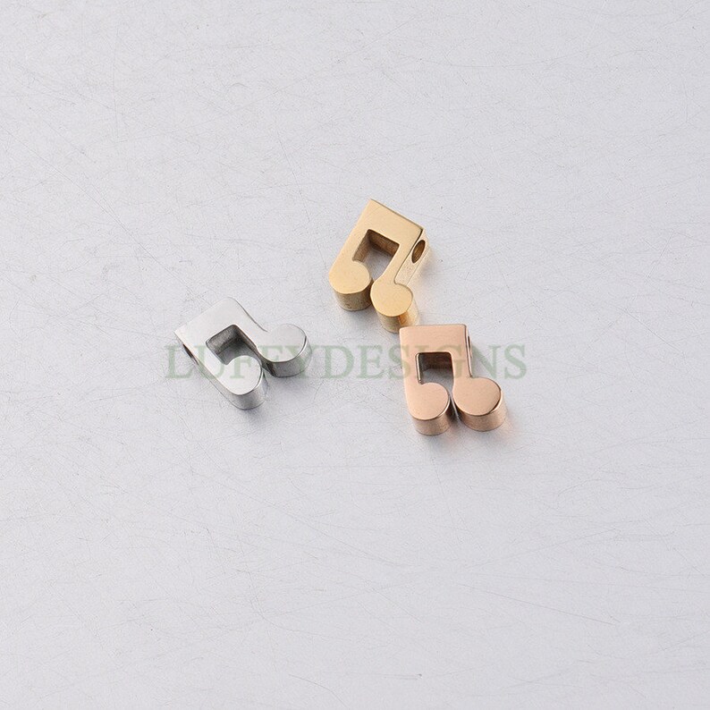 10pcs Music Note Charm Gold Music Note Beads Cleff Charm - Etsy