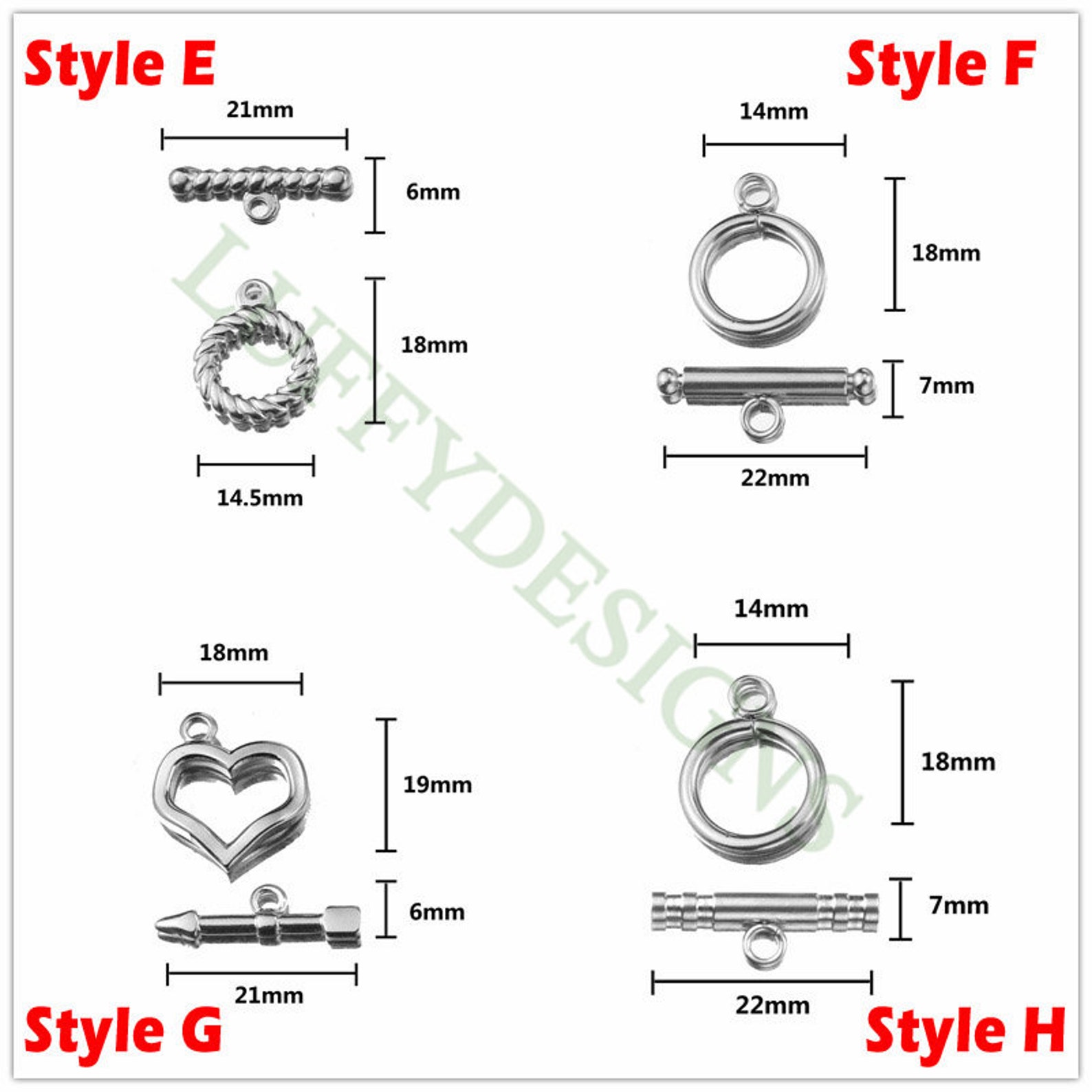 10pcs Steel OT Toggle Clasp, DIY Jewelry Buckle, Jewelry Connectors ...