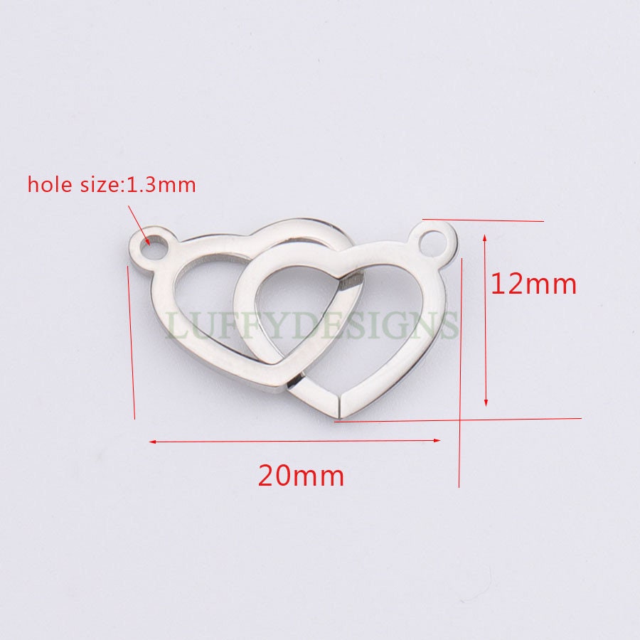 10pcs Double Heart Charms Tiny Love Charm 20x12mm Gold /rose - Etsy