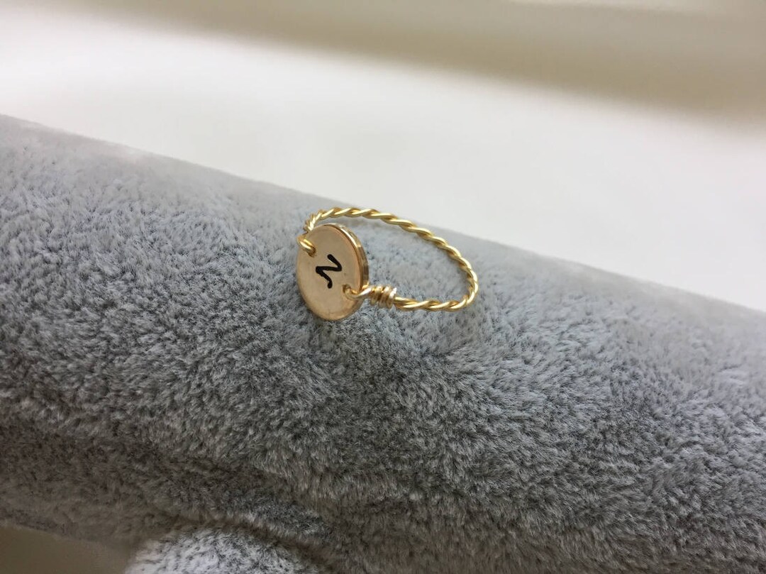 Custom Initial Ring Gold Initial Jewelry Gold Ring Name - Etsy