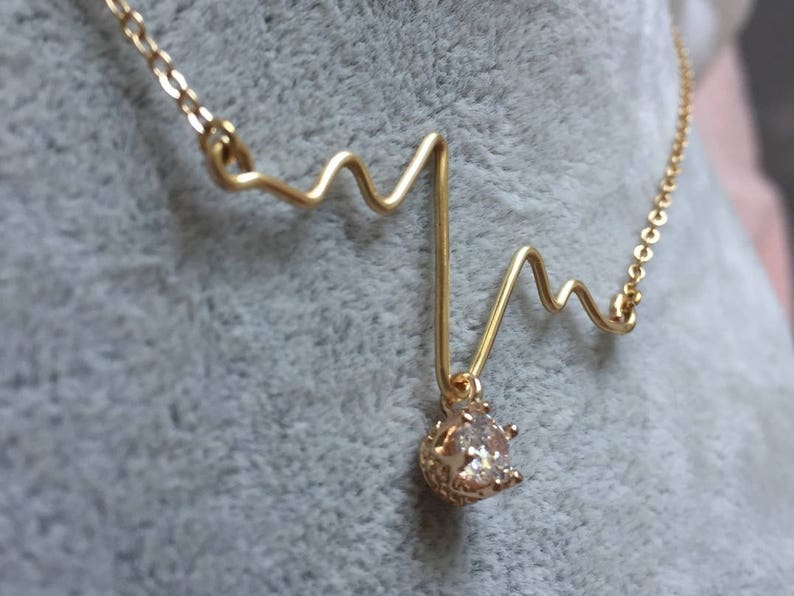 Heart Beat Necklace Electrocardiogram EKG Rhythm Necklace | Etsy