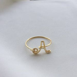 Custom Initial Ring, Gold Initial Jewelry, Silver Letter A Ring, Name ...