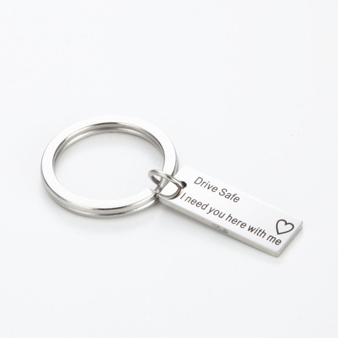 Personalized Keychain Engraved Stainless Steel Keyring Quote - Etsy