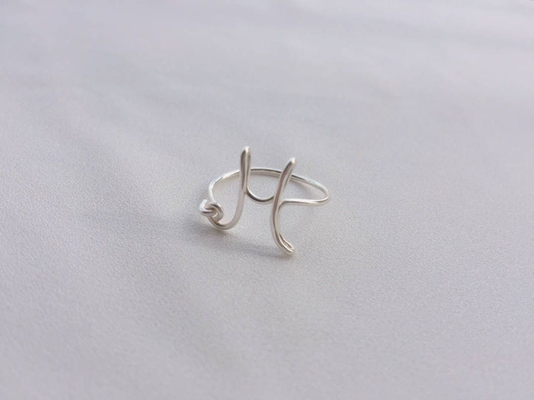 Custom Initial Ring Gold Initial Jewelry Silver Letter H - Etsy
