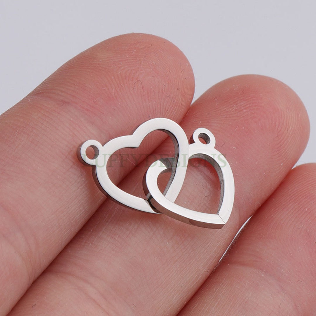 10pcs Double Heart Charms, Tiny Love Charm 20x12mm, Gold /rose Gold ...