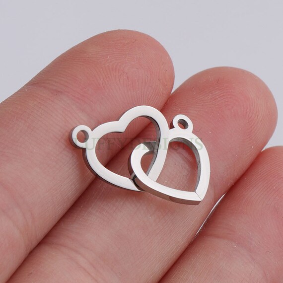 10pcs Double Heart Charms Tiny Love Charm 20x12mm Gold /rose - Etsy