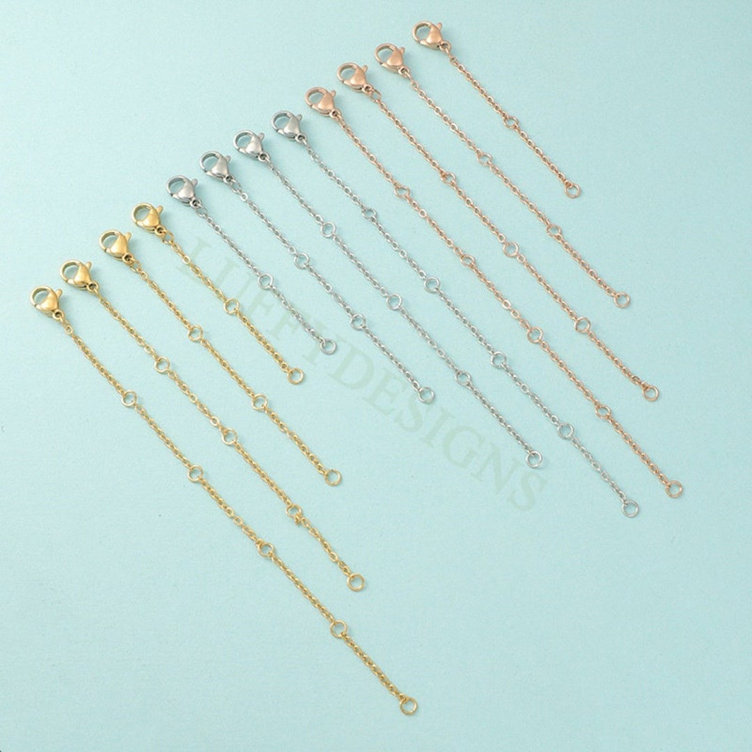 10pcs Adjustable Extension Chain, Gold Extender Chains,jewelry Making ...