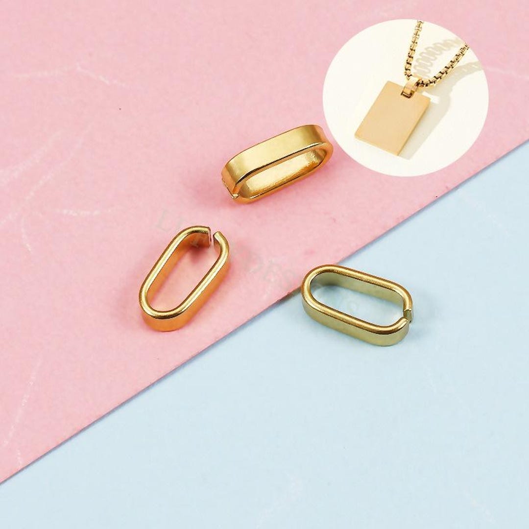 20pcs Thick Pinch Pendant Bail, Gold Plated Stainless Steel, Gold Claw ...