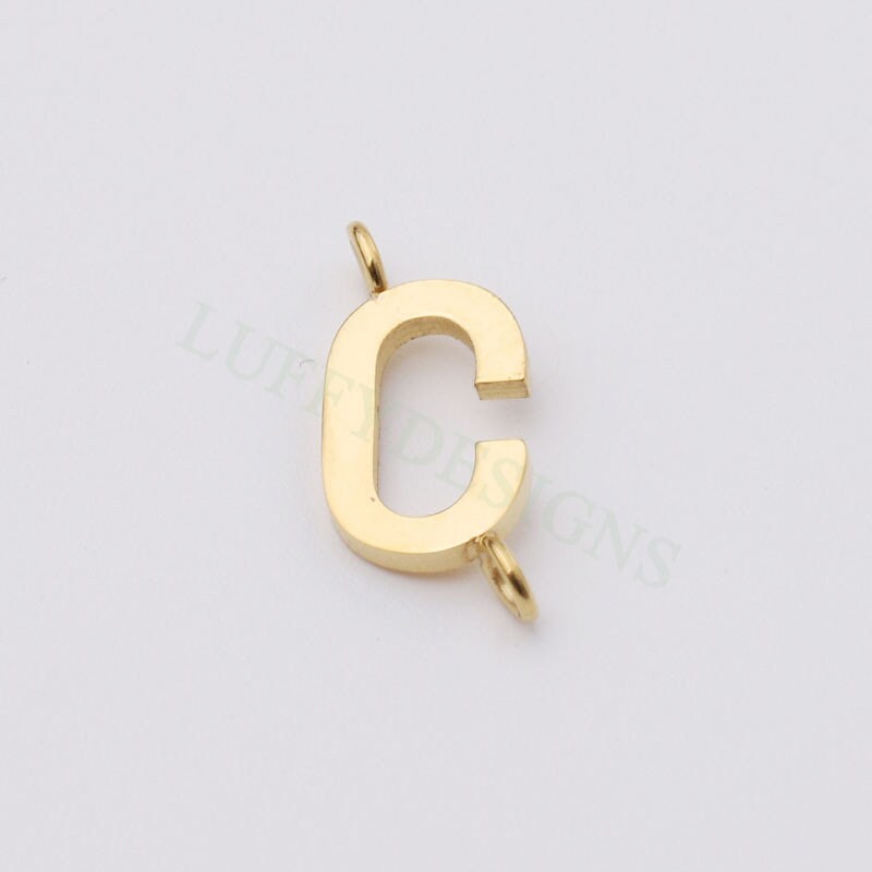 Uppercase Letter Charm With 2 Loops for Slide Necklace, Alphabet Charm ...