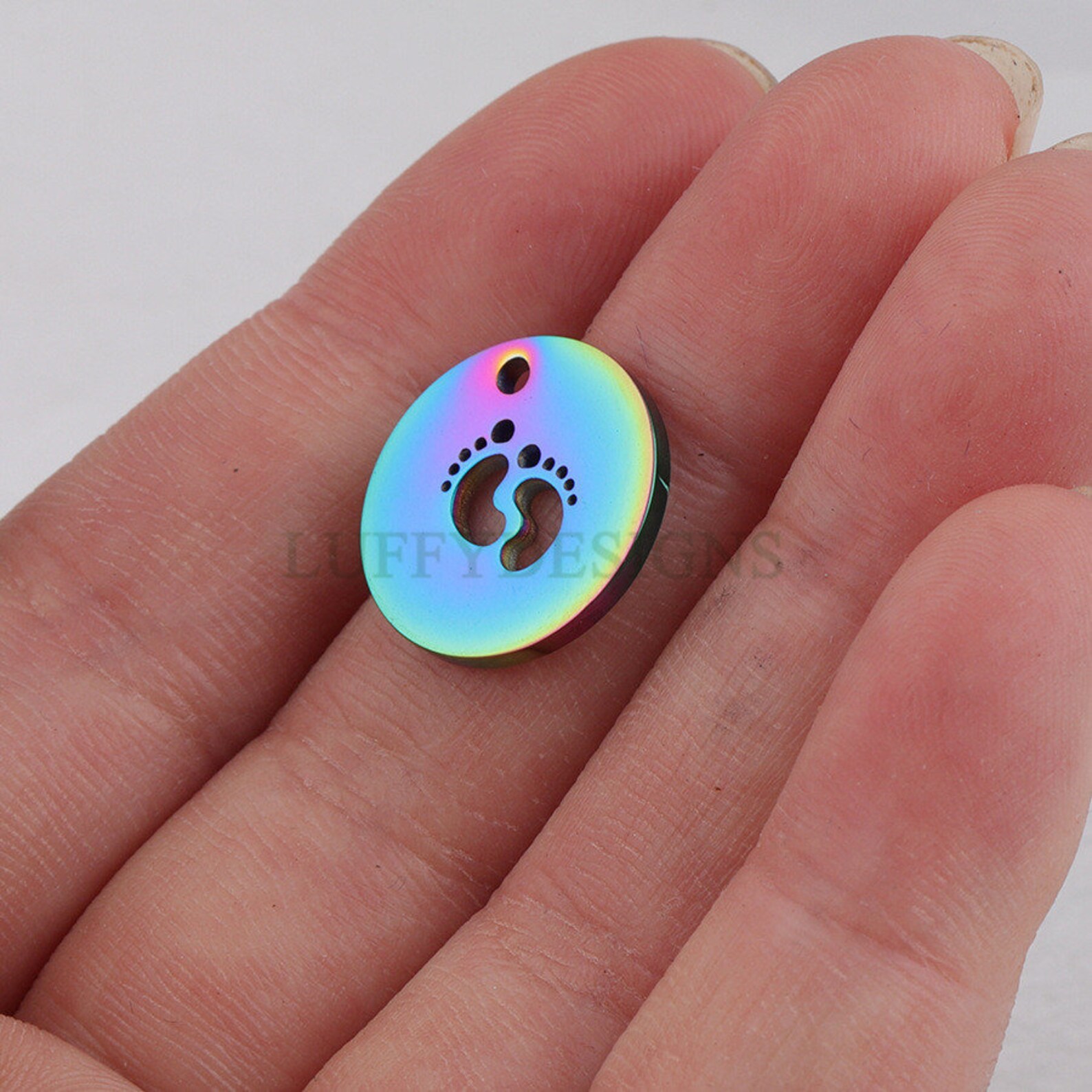 10pcs Footprint Charm Baby Feet Pendant New Baby Charm 18K - Etsy