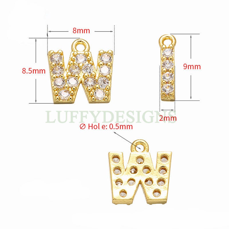 Uppercase Letter Charm Alphabet Charm Gold Letter Pendant | Etsy