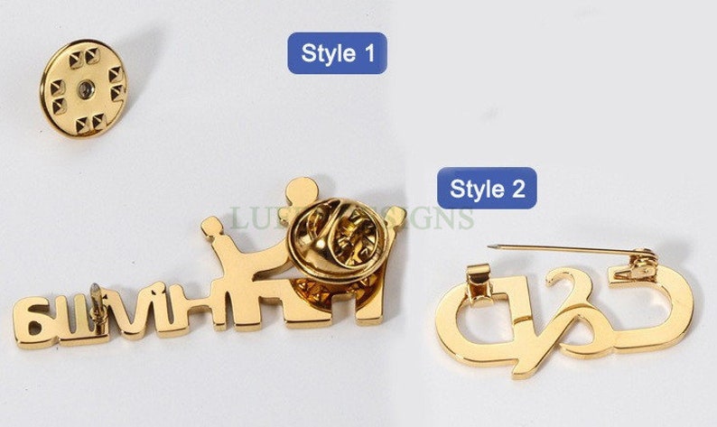 Gold Monogram Brooch 3 Initials Monogram Brooch Personalized - Etsy