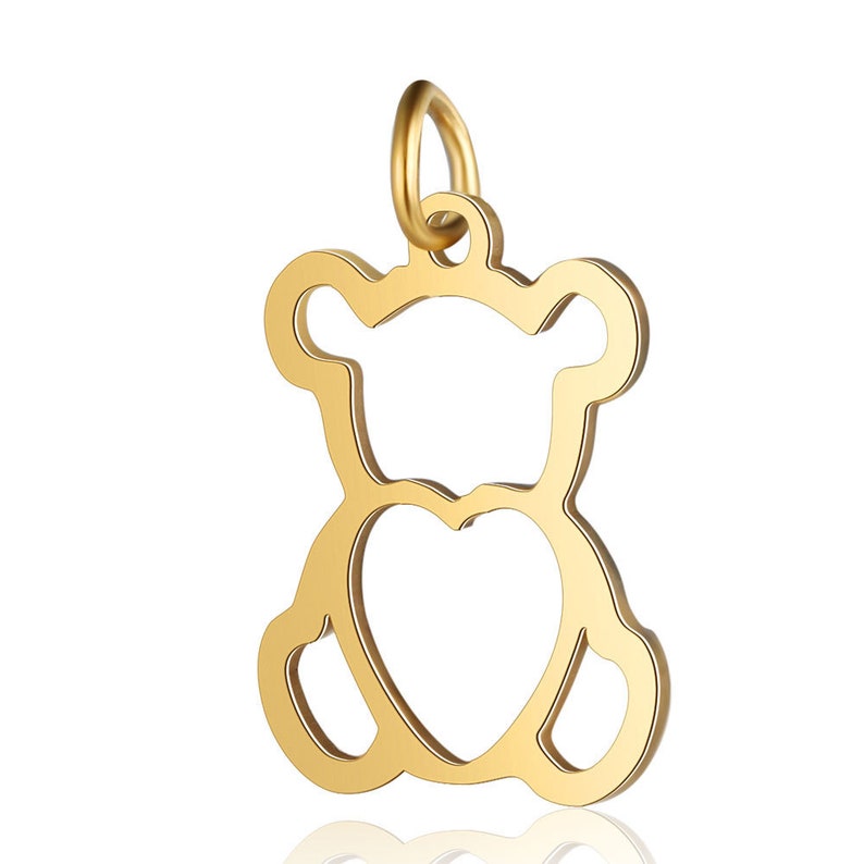 10pcs Bear Charms Cute Teddy Bear Pendant Stainless Steel | Etsy