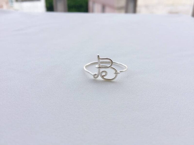 Custom Initial Ring, Gold Initial Jewelry, Silver Letter B Ring, Name ...