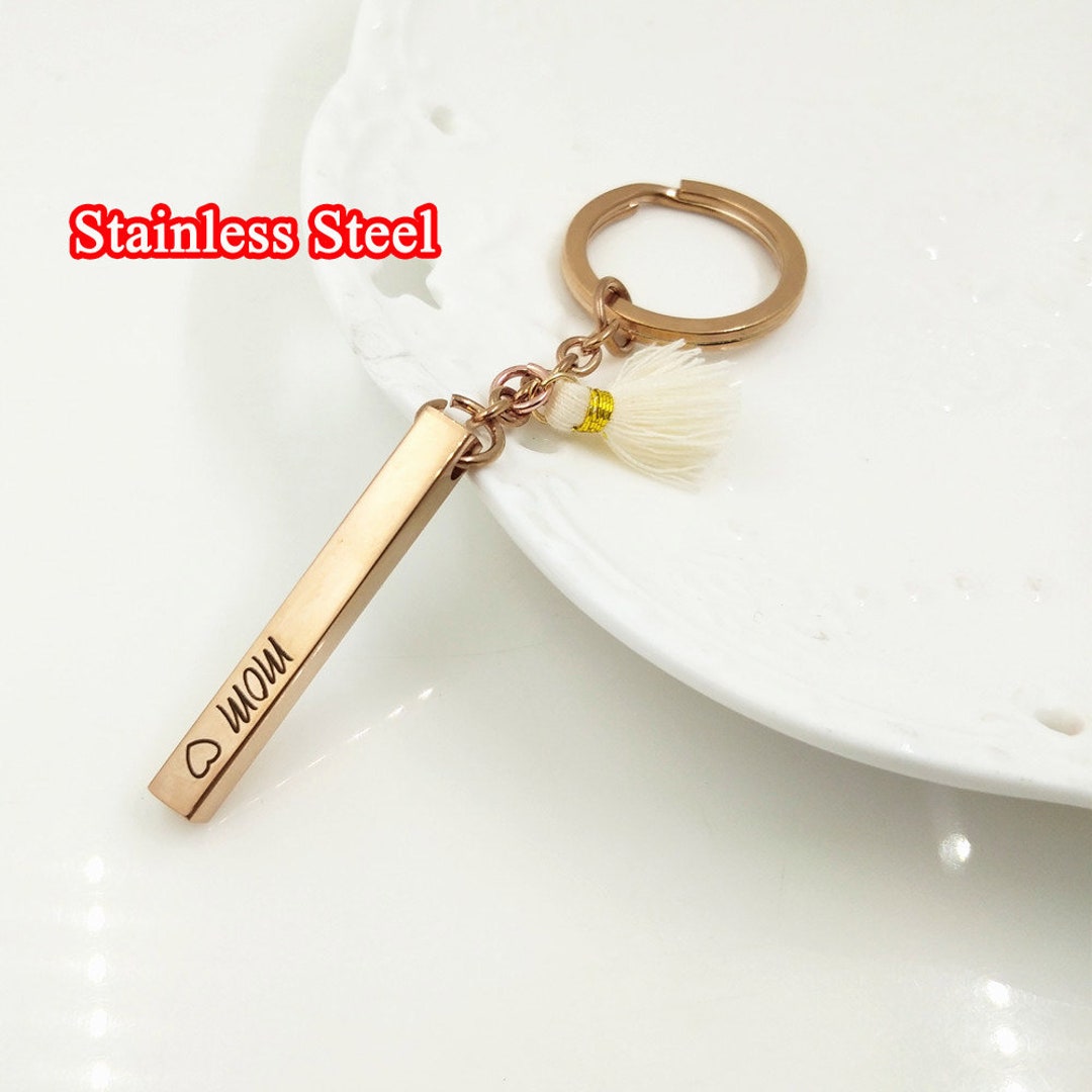 Personalized 3D Bar Keychain, Custom Name Keychain, Latitude Longitude ...