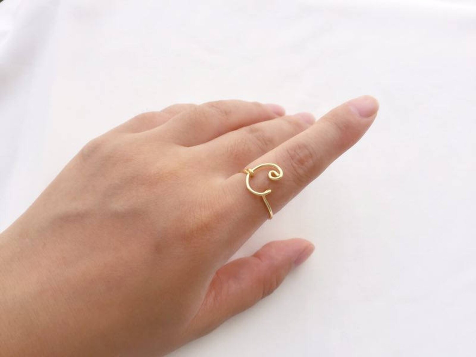 Custom Initial Ring Gold Initial Jewelry Silver Letter C | Etsy