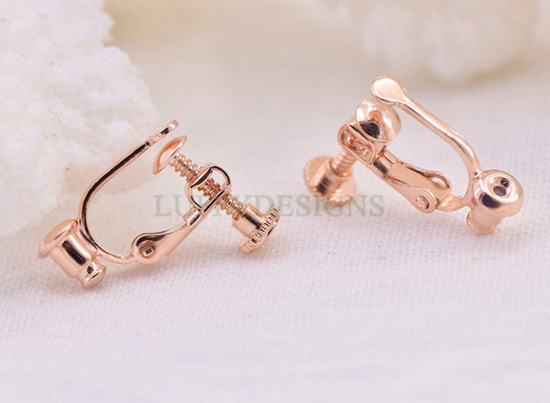 10pcs Screw Back Non Piercing Earrings With Attached Ear Nuts - Etsy