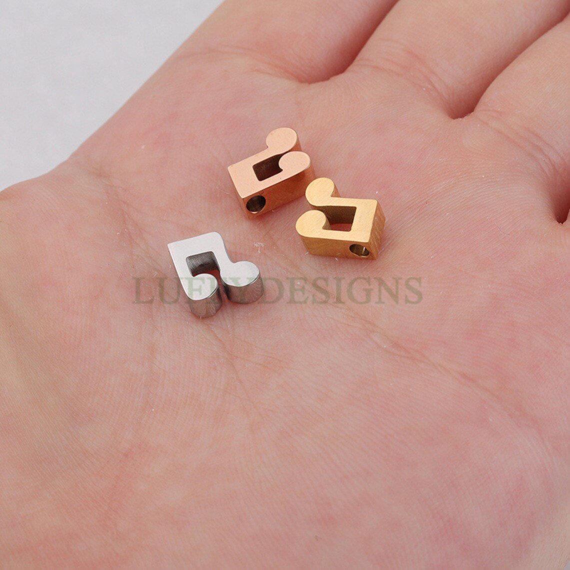 10pcs Music Note Charm Gold Music Note Beads Cleff Charm - Etsy