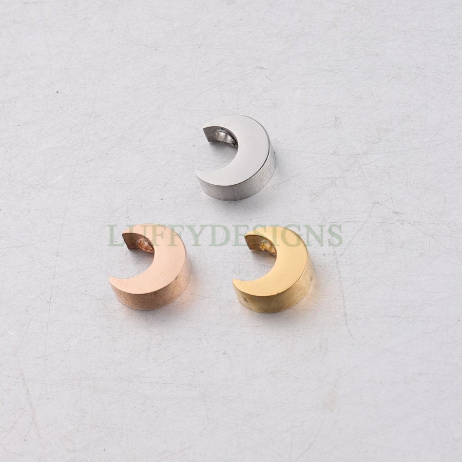10pcs Crescent Moon Charms 3D Moon Beads Gold Moon Beads | Etsy