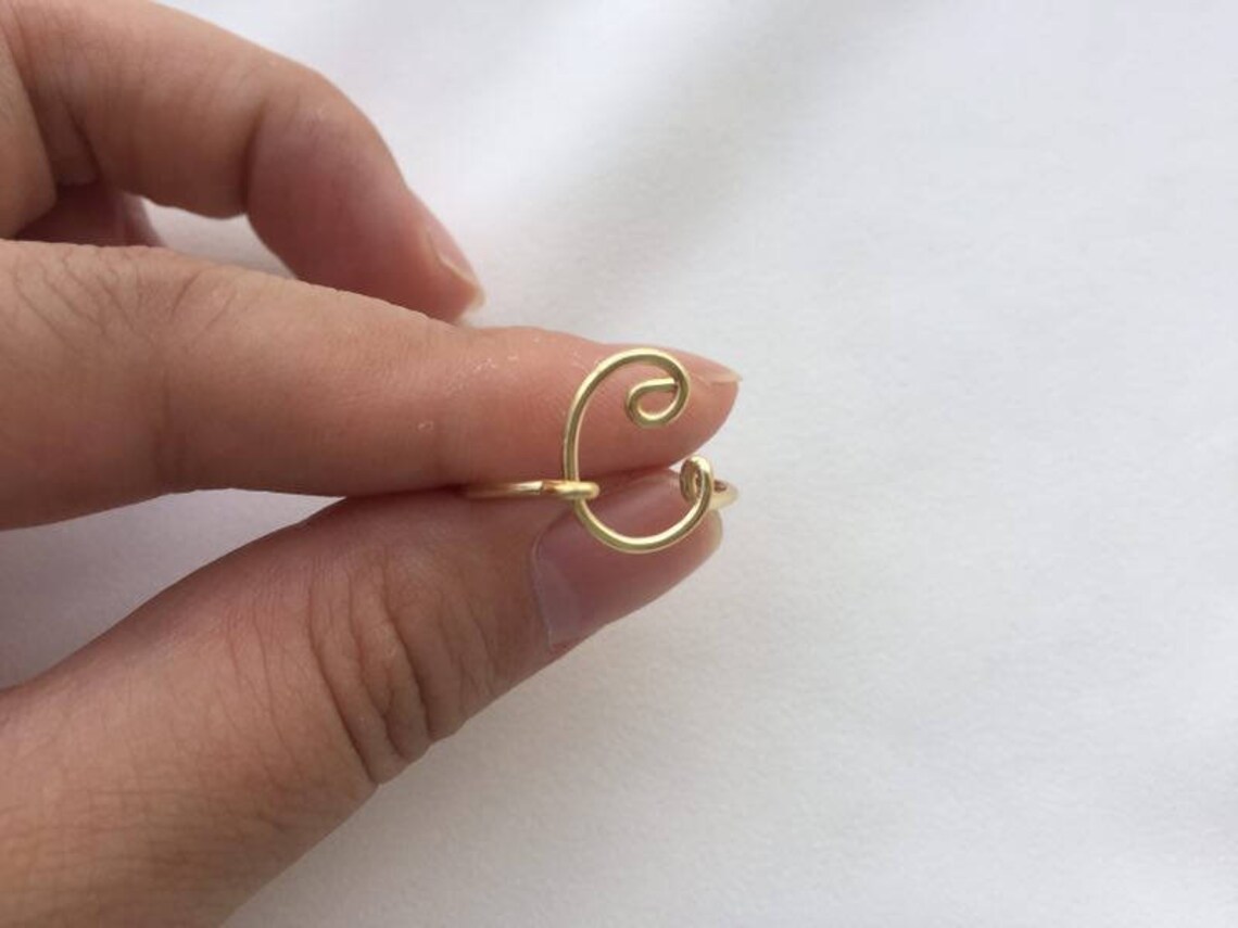 Custom Initial Ring Gold Initial Jewelry Silver Letter C | Etsy