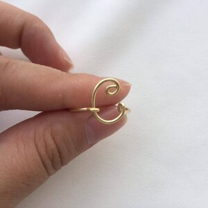 Custom Initial Ring, Gold Initial Jewelry, Silver Letter C Ring, Name ...