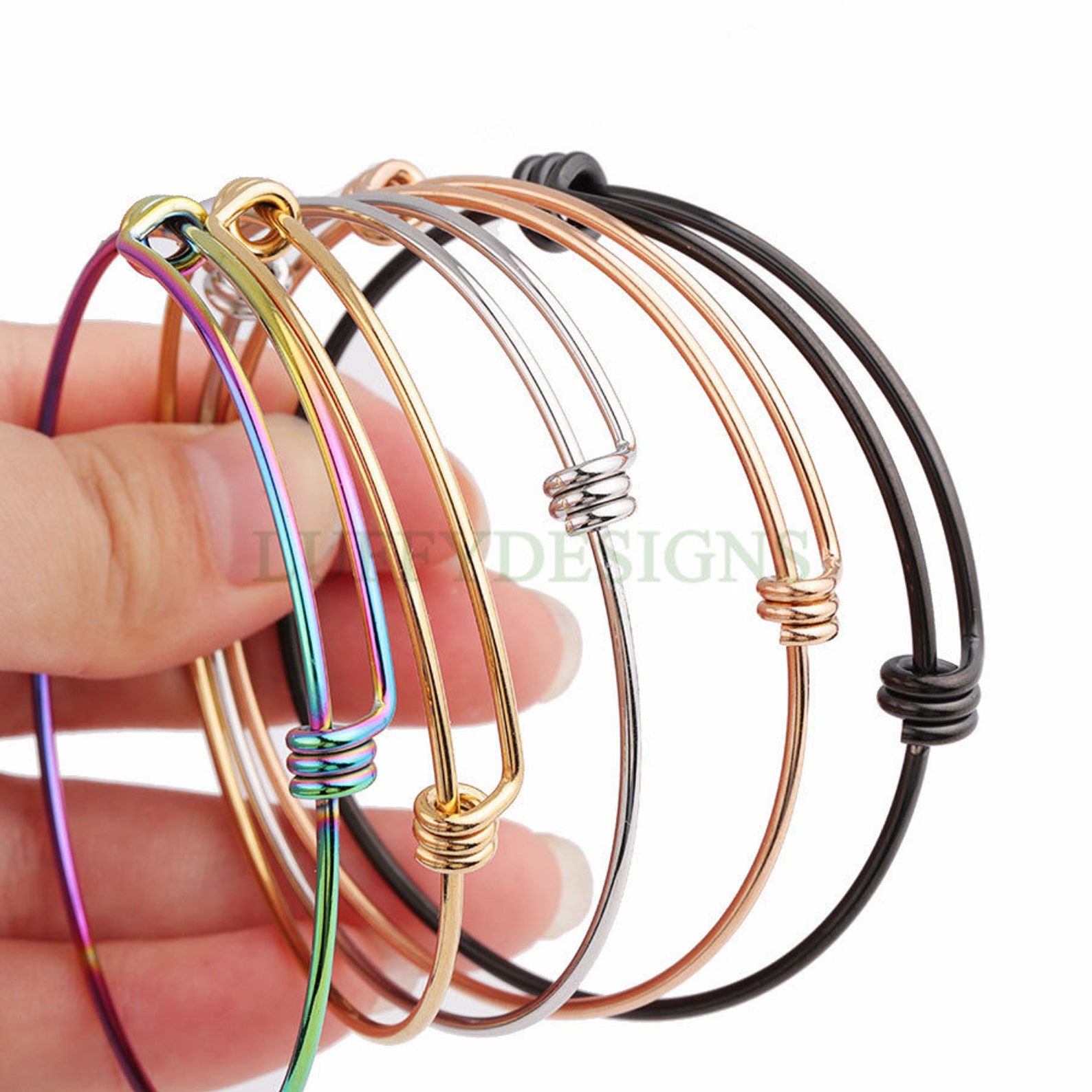 5pcs Expandable Bangle Bracelet Gold Charm Bracelet - Etsy