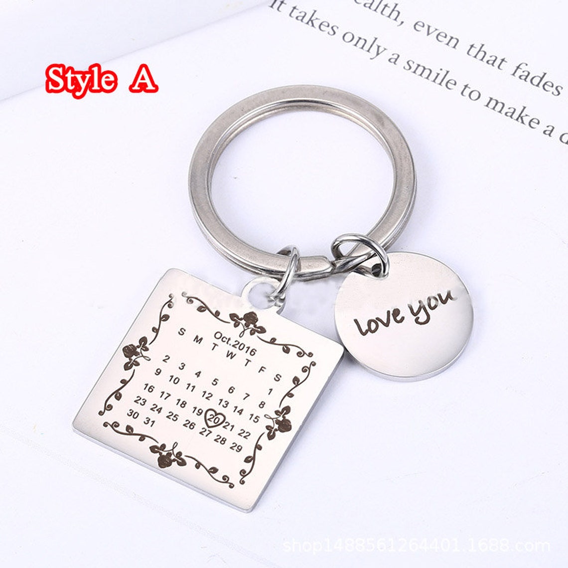 Personalized Calendar Keychain Signature Calendar Keychain - Etsy