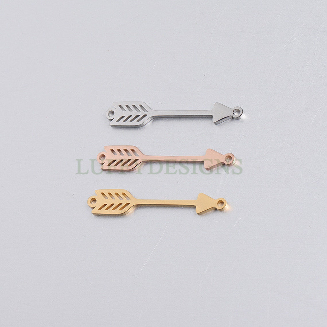 10pcs Arrow Charm Gold Arrow Pendant 18K Gold/ Rose Gold | Etsy