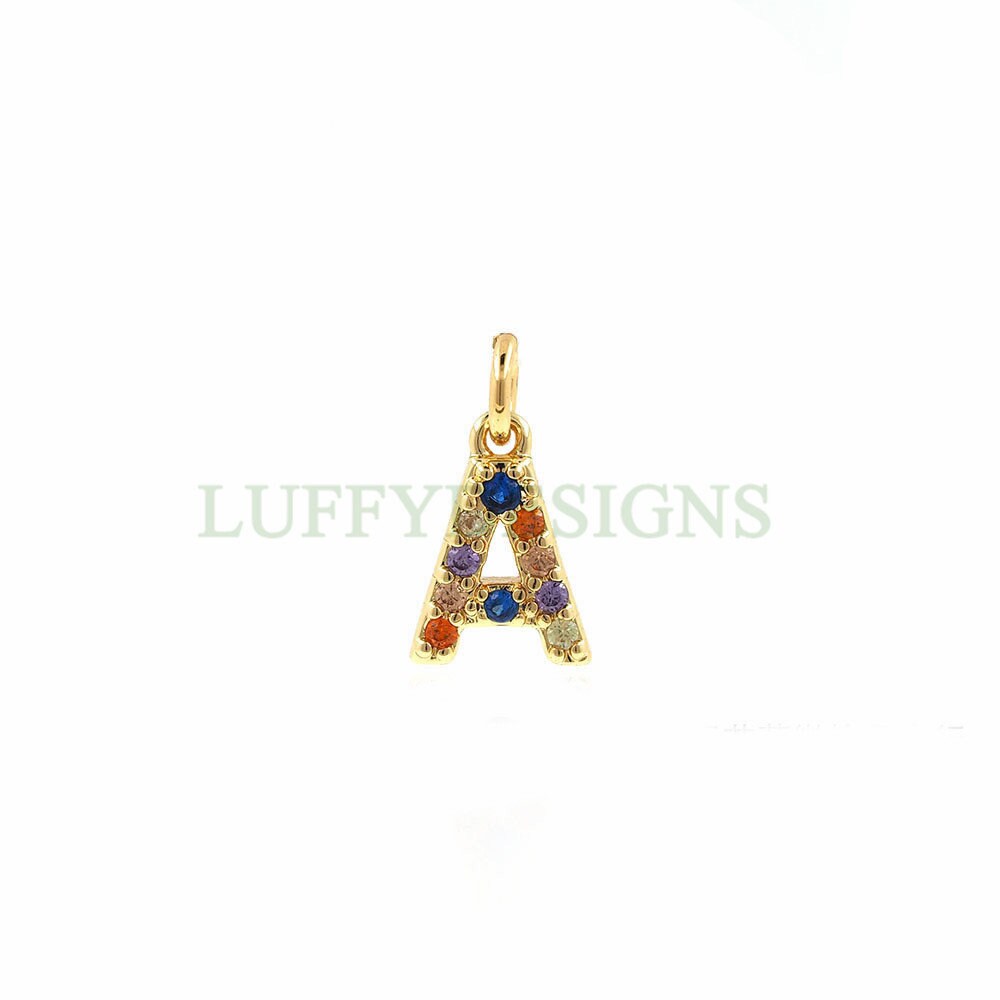 Uppercase Letter Charm Alphabet Charm Gold Letter Pendant - Etsy