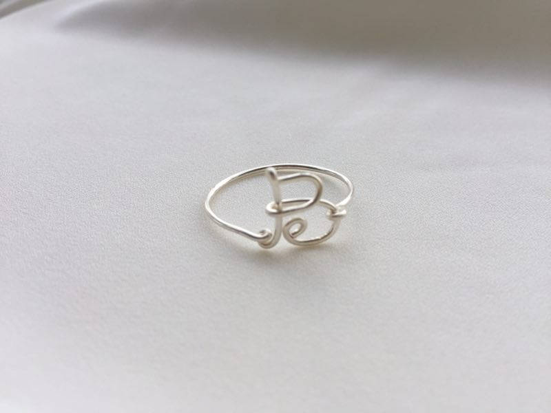 Custom Initial Ring Gold Initial Jewelry Silver Letter B - Etsy