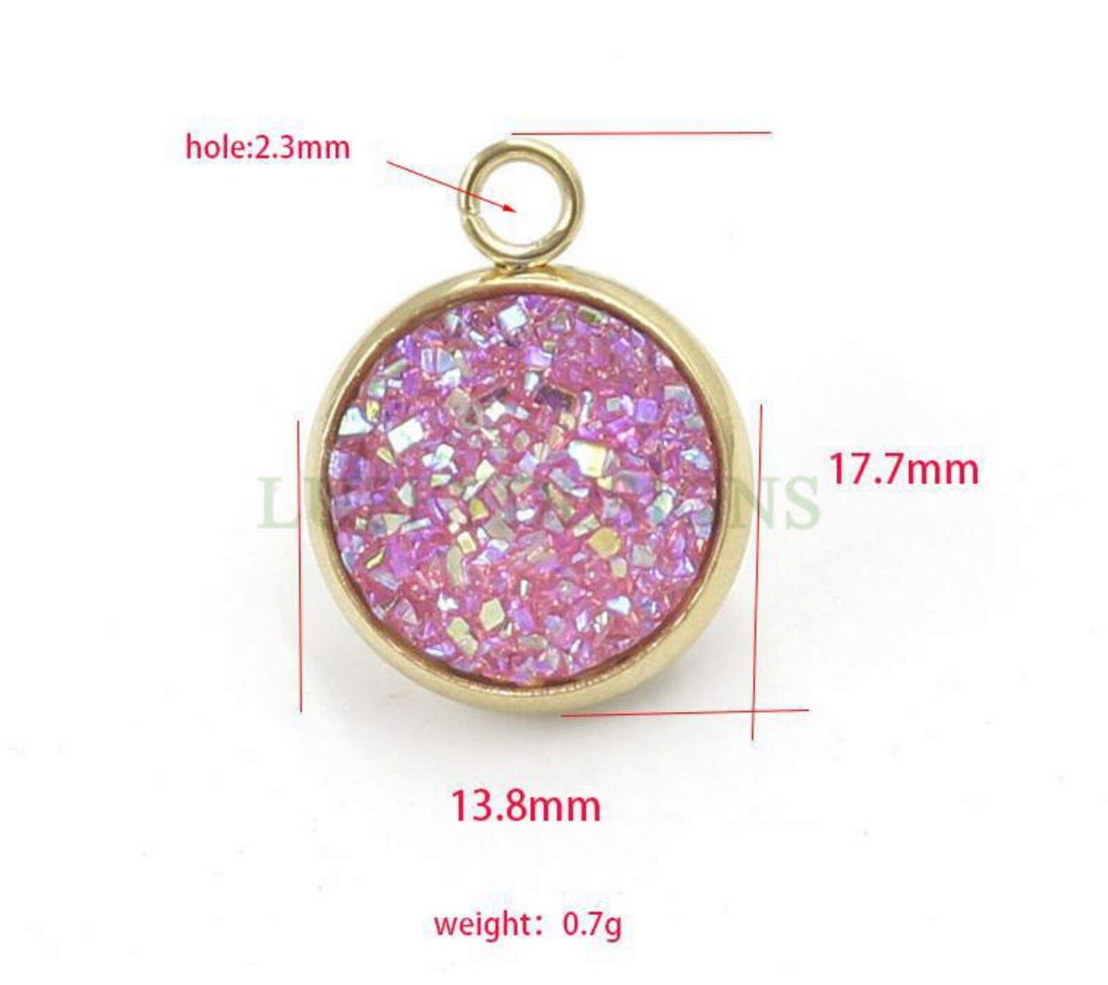 20pcs 12mm Druzy Charms Gold Druzy Pendants Round Stainless | Etsy