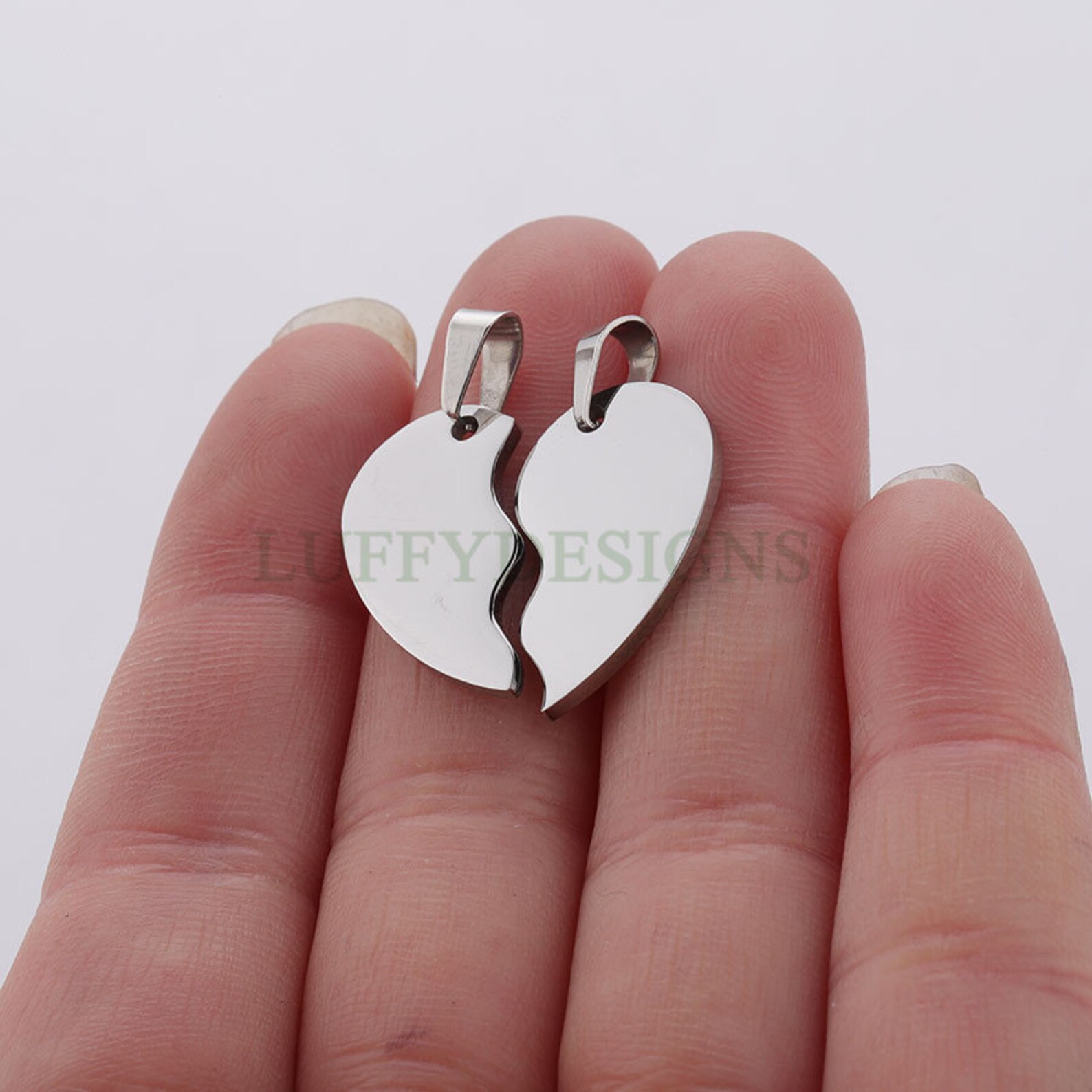5pcs Split Broken Heart Charms 12.5x20mm, Divided Love Charm, Gold ...