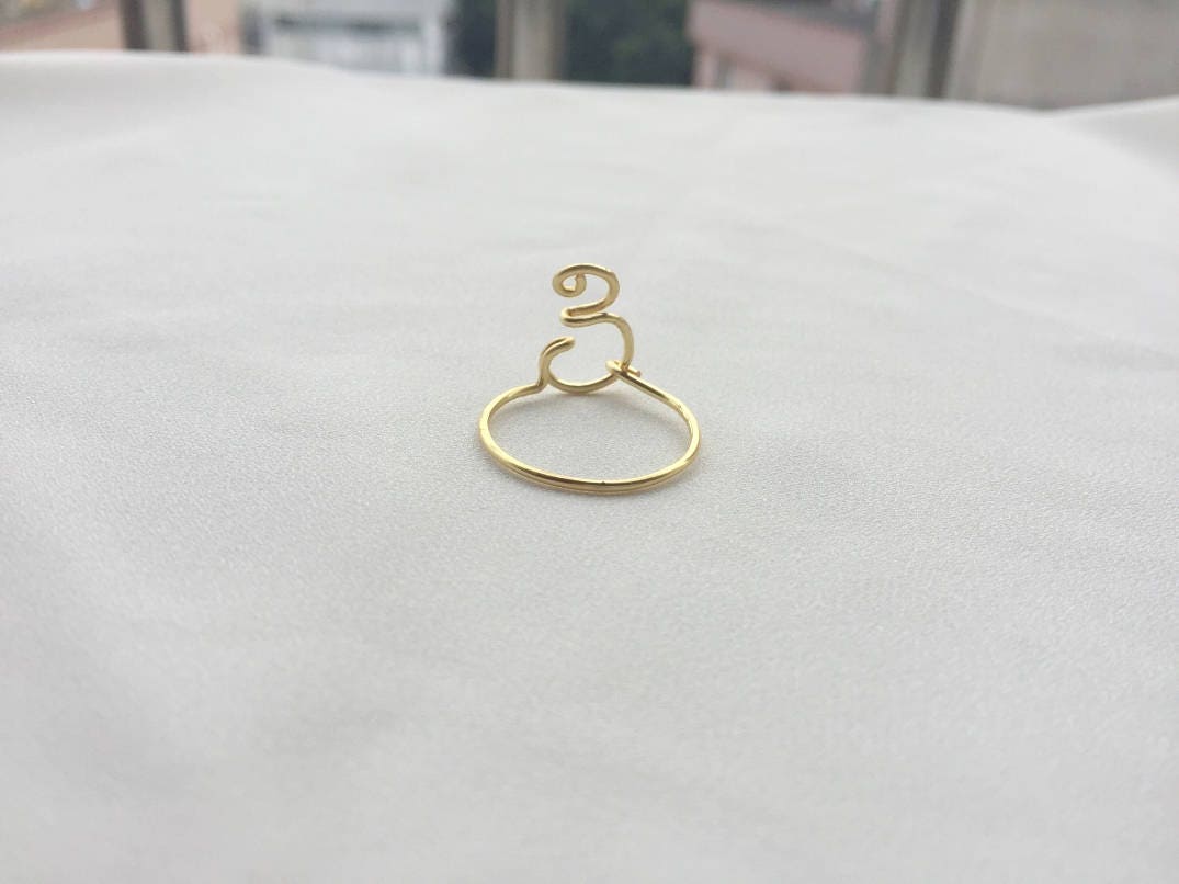 Custom Initial Ring, Gold Initial Jewelry, Silver Letter E Ring, Name ...