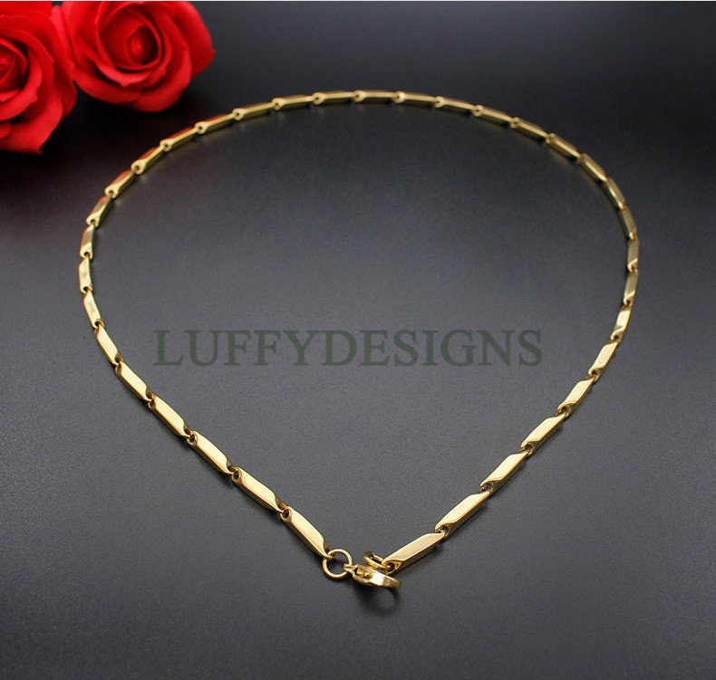 2pcs Finished Diamond Chains Melon Chain Necklace 18k Gold | Etsy