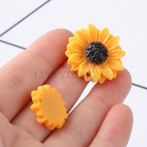 2pcs Sunflower Charms Flower Pendant 18K Gold Plated 304 - Etsy