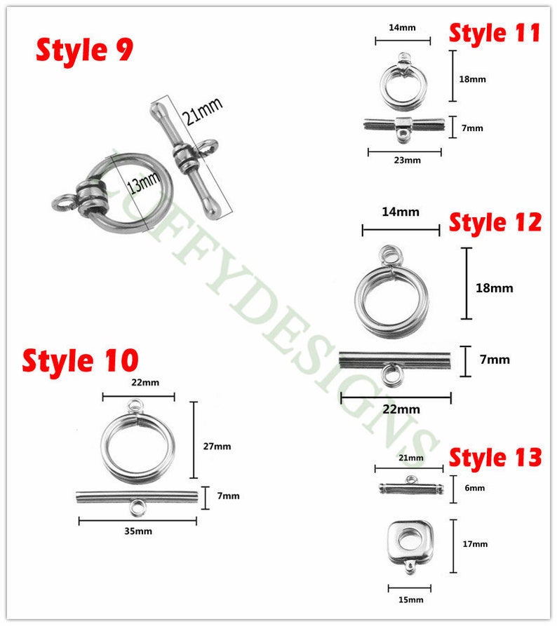 10pcs Steel OT Toggle Clasp, DIY Jewelry Buckle, Jewelry Connectors ...