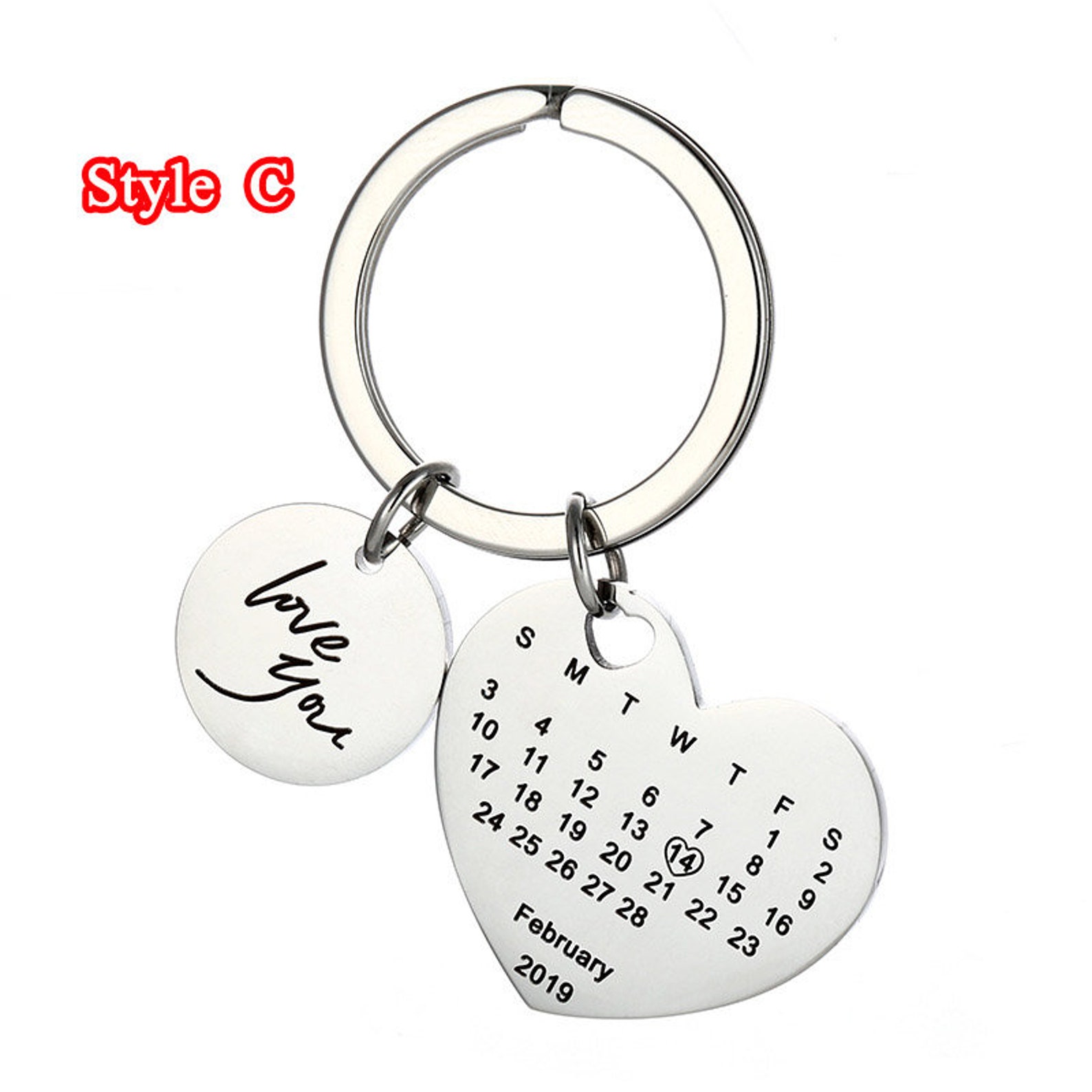 Personalized Calendar Keychain Signature Calendar Keychain | Etsy