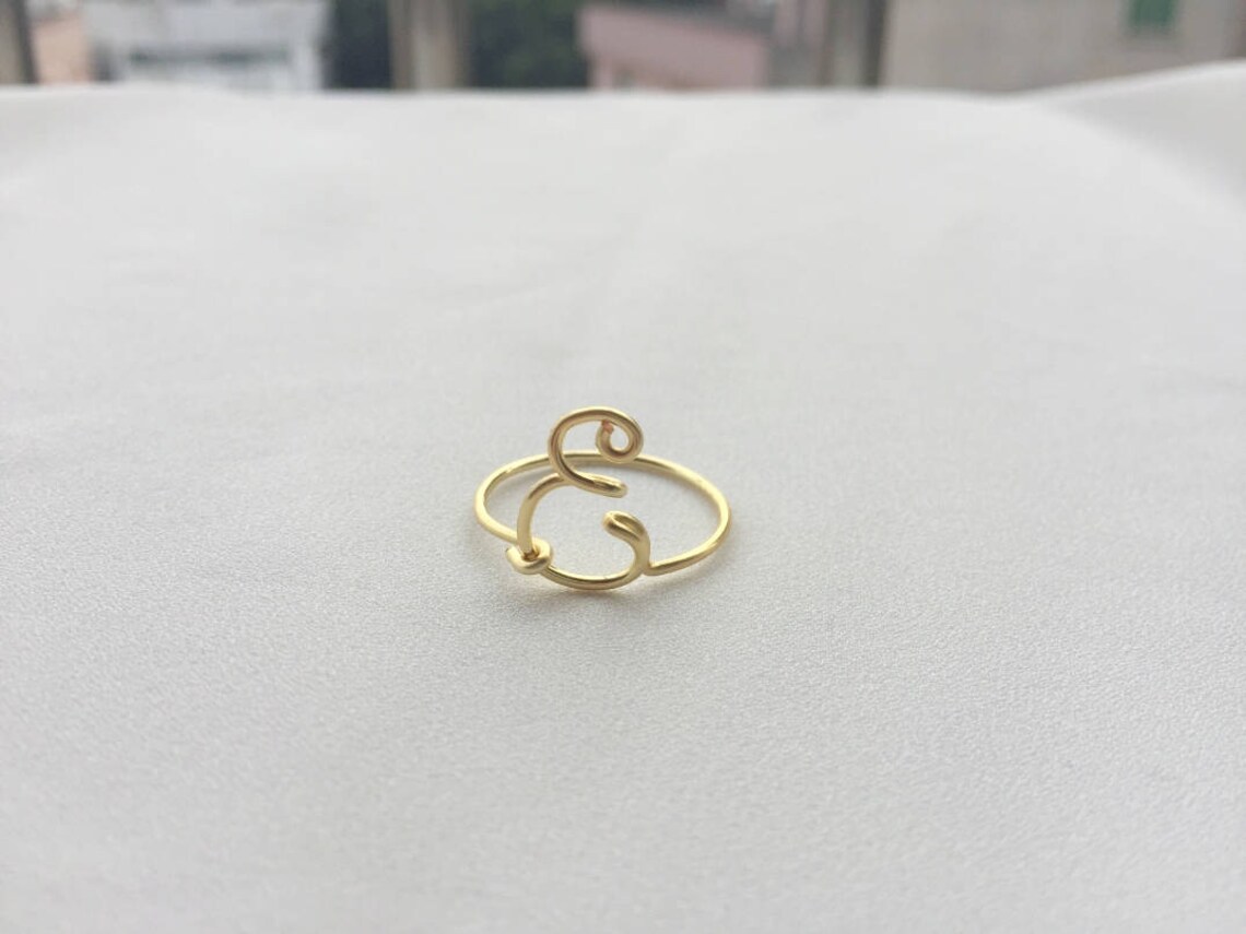 Custom Initial Ring, Gold Initial Jewelry, Silver Letter E Ring, Name ...