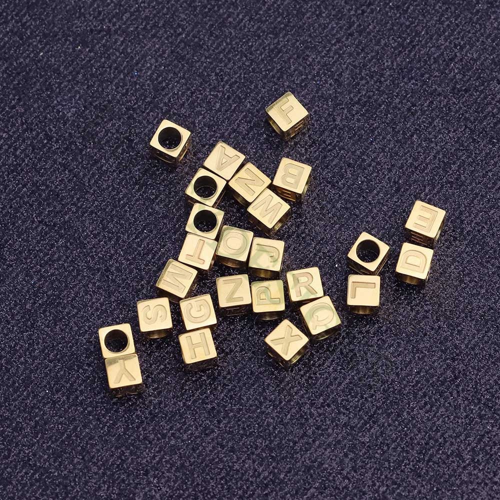 Cube Letter Charms 7mm Uppercase Alphabet Charm Gold Letter - Etsy