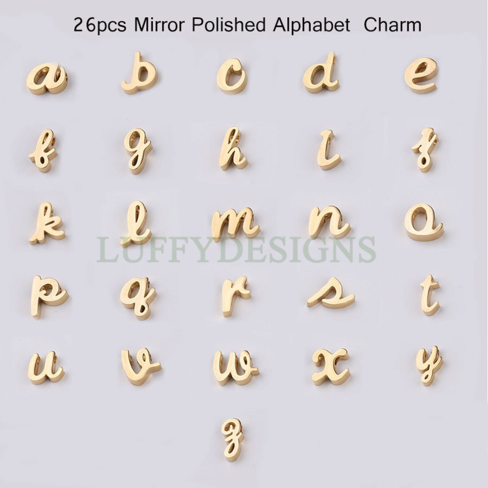 Lowercase Letter Charm Alphabet Charm Gold Letter Charm 26 - Etsy