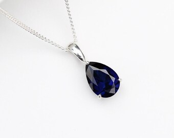 23.00 Carat Blue Sapphire Teardrop Gemstone 925 Silver - Etsy
